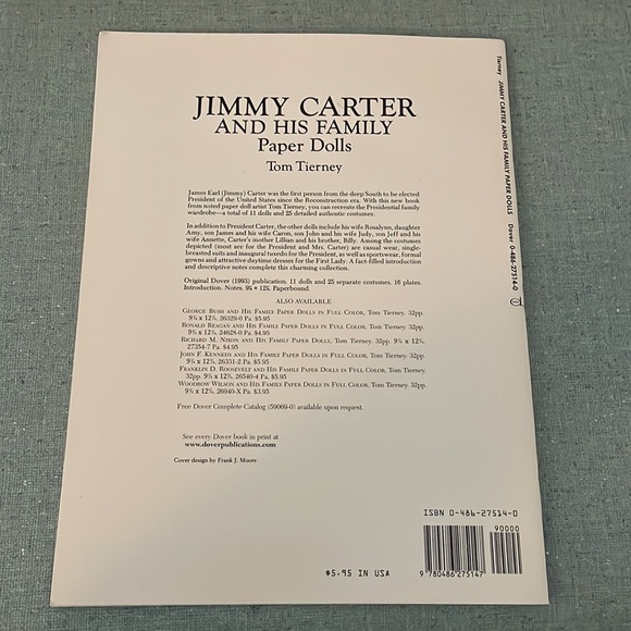 dover publications | Other | Never Used Jimmy Carter Paper Doll Book ...